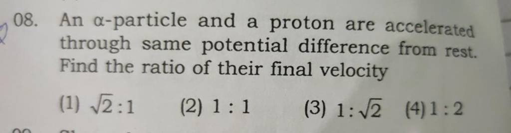 An α-particle and a proton are accelerated through same potential differe..
