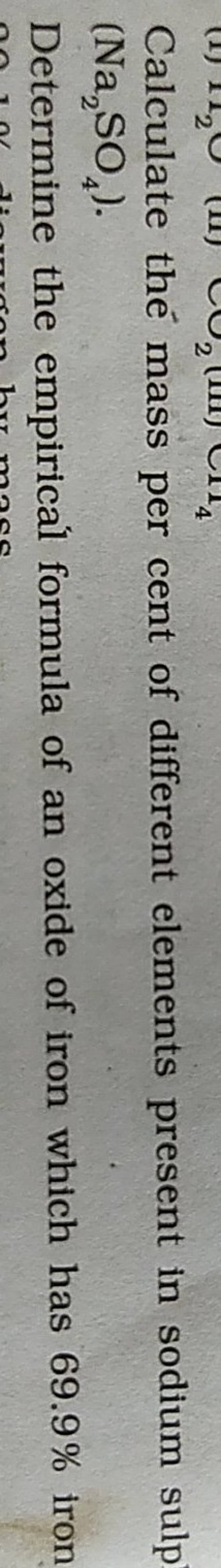 Calculate the mass per cent of different elements present in sodium sulp Calculate the mass per cent of different elements present in sodium sulp