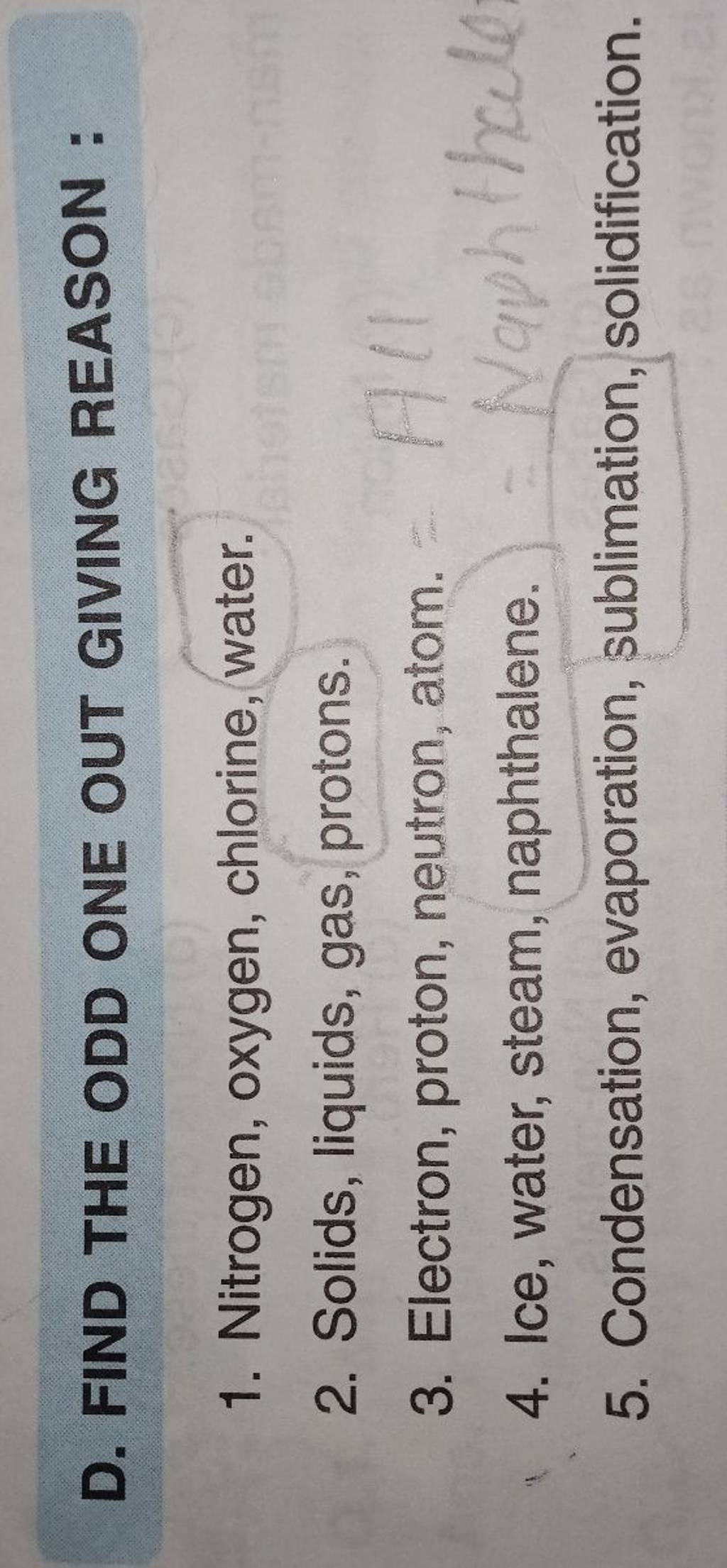 FIND THE ODD ONE OUT GIVING REASON : | Filo