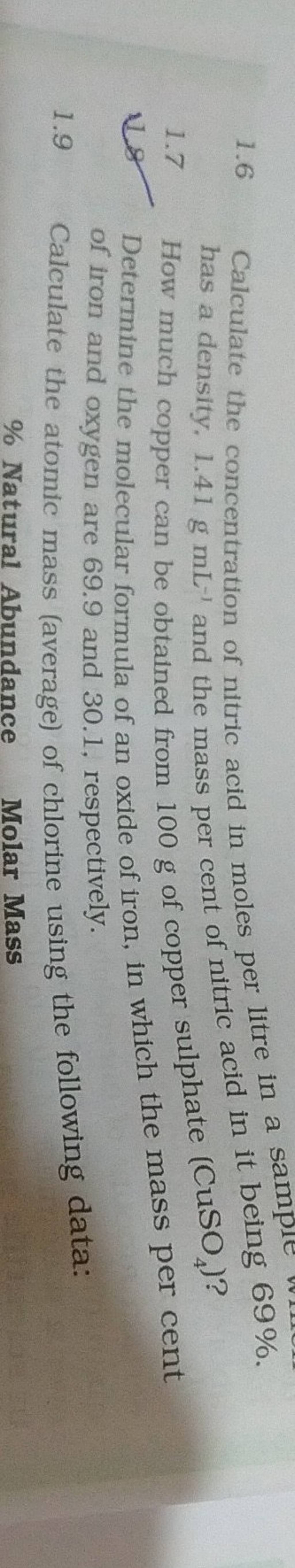 1 6 Calculate The Concentration Of Nitric Acid In Moles Per Litre In A Sa 1-6-calculate-the-concentration-of-nitric-acid-in-moles-per-litre-in-a-sa