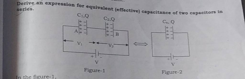 Derive An Expression For Equivalent Effective Capacitance Of Two Capaci