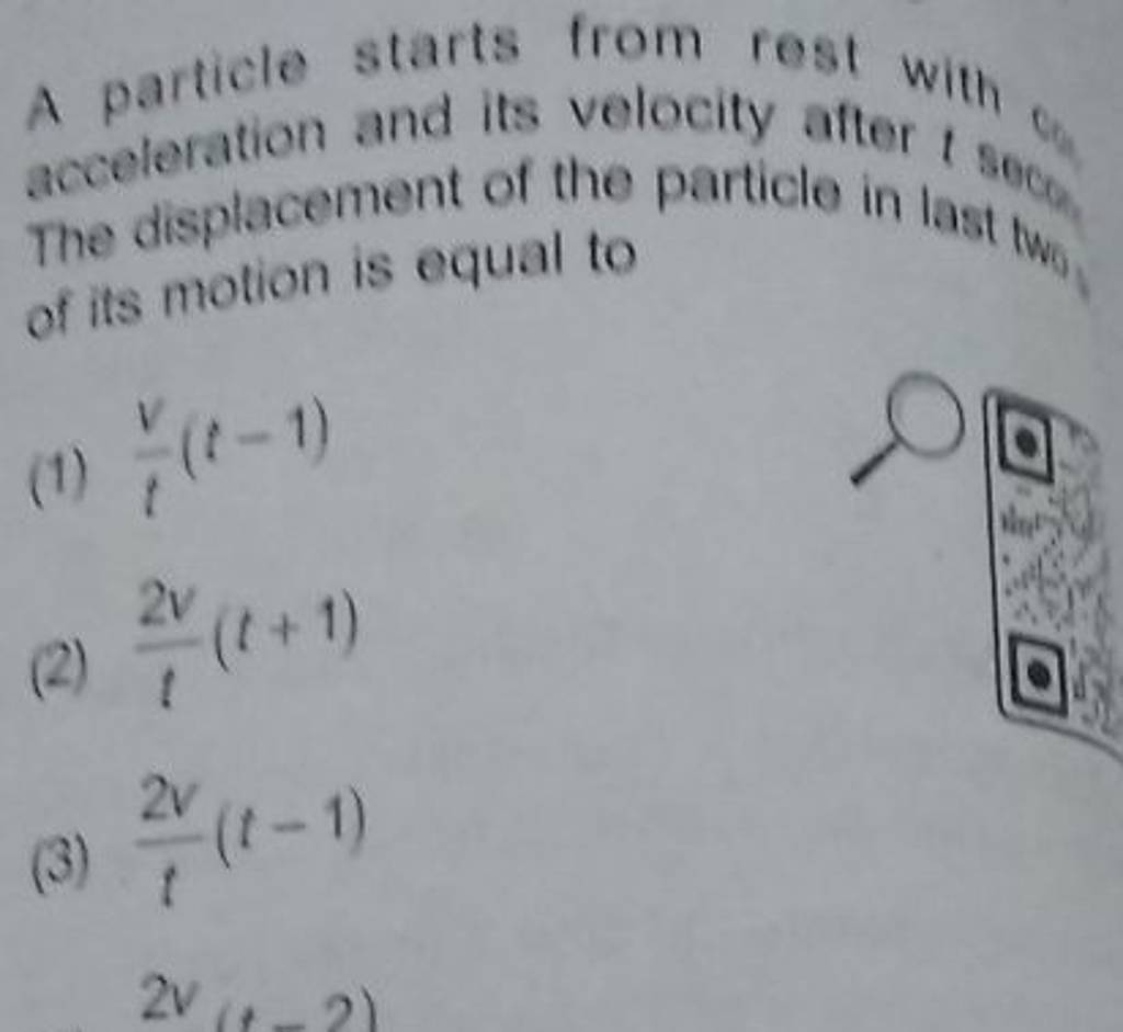 A particle starts from rest with acceleration and its velocity after t so.. A particle starts from rest with acceleration and its velocity after t so..