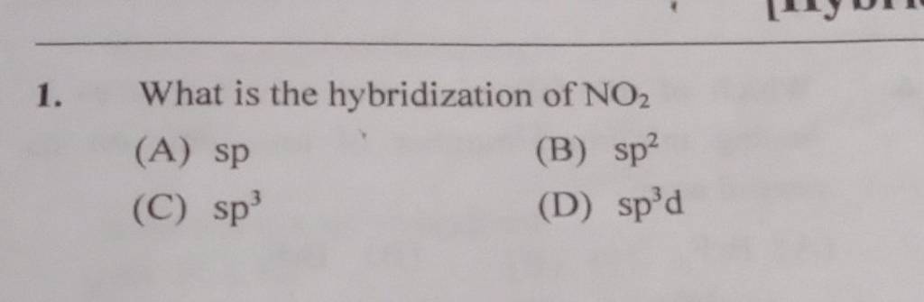 What is the hybridization of NO2 | Filo