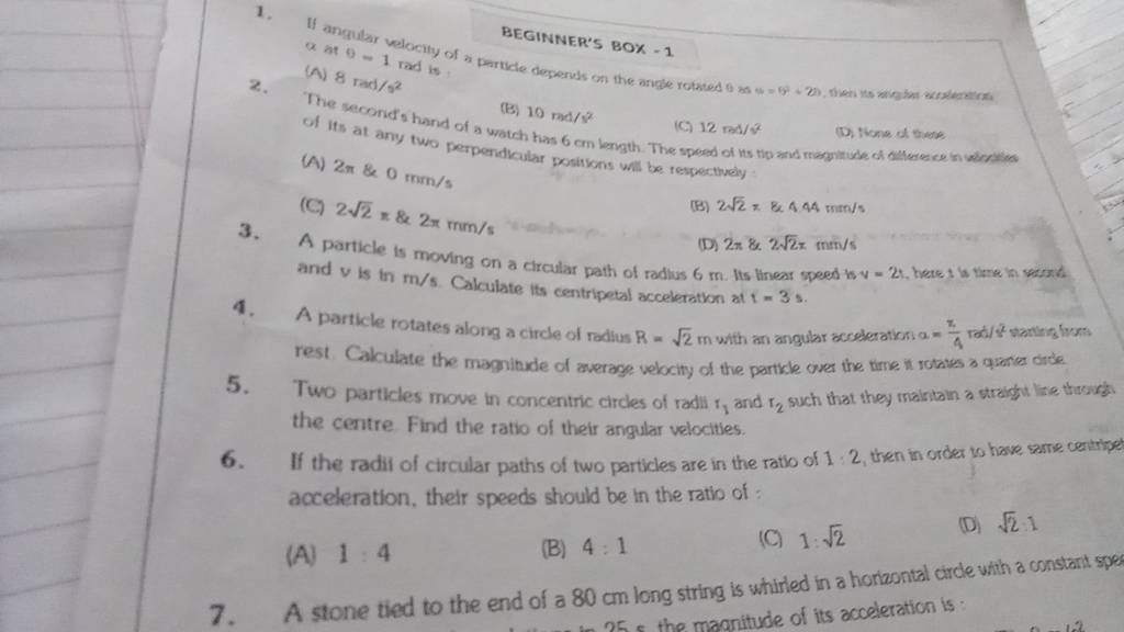 A Particle Is Moving On A Circular Path Of Radius 6 M Its Linear Speed I
