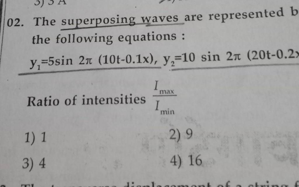 The Superposing Waves Are Represented B The Following Equations Y1 5si