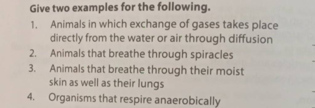Give two examples for the following. | Filo