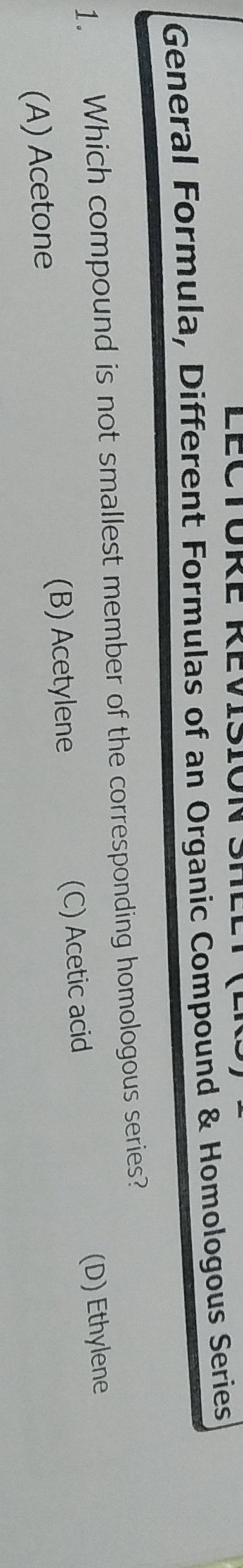 General Formula, Different Formulas of an Organic Compound \& Homologous