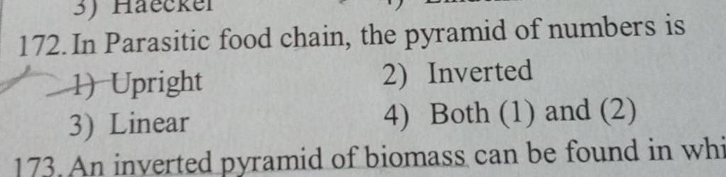 In Parasitic food chain, the pyramid of numbers is | Filo