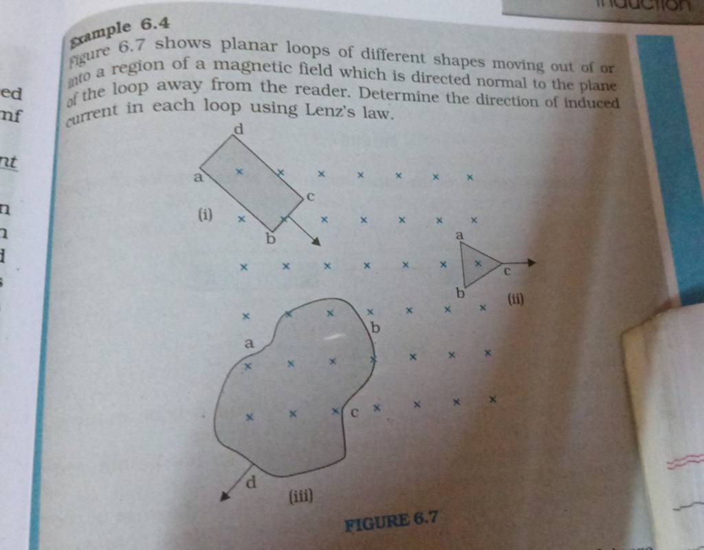 crample 6.4 pigure 6.7 shows planar loops of different shapes moving out