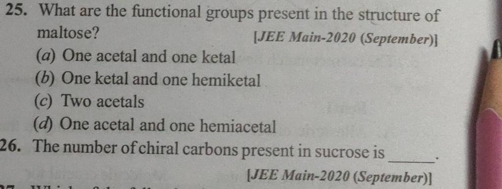 What are the functional groups present in the structure of maltose? [JEE