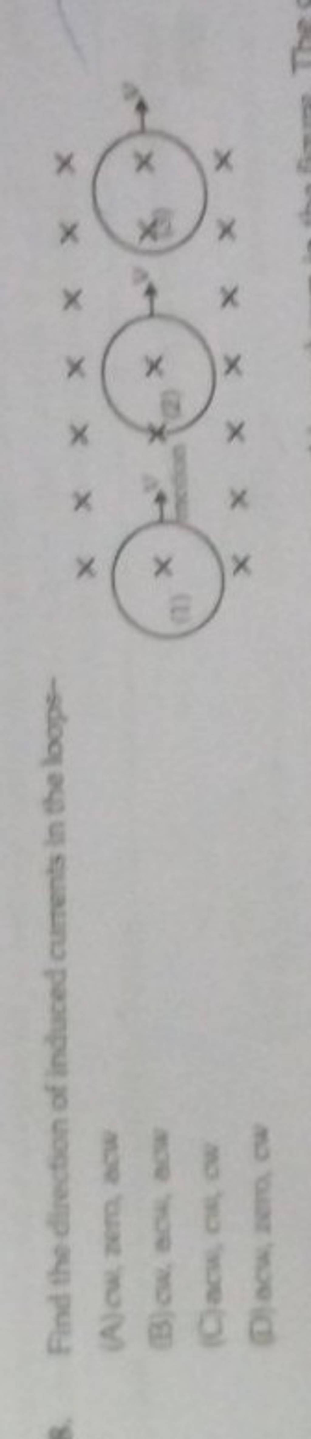 Find the direction of induced currents in the loops- | Filo