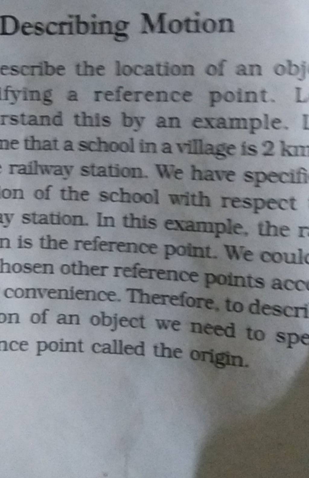 Reference Point Motion Example