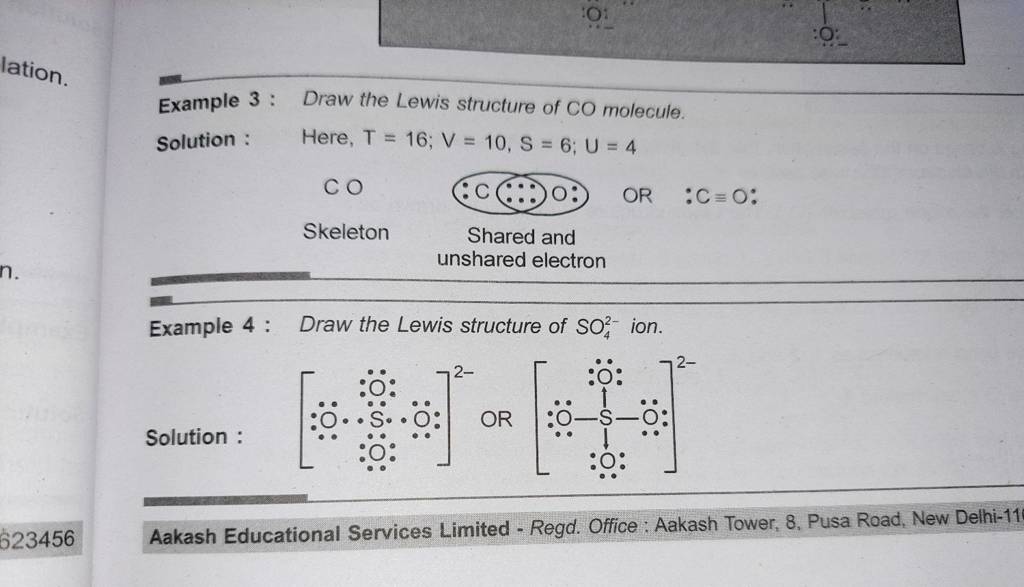 Example 3 Draw The Lewis Structure Of Co Molecule Filo