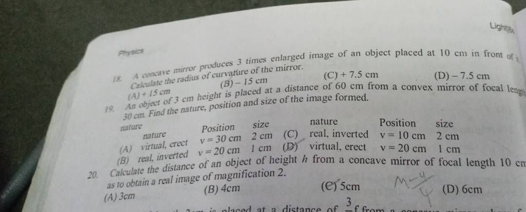 Calculate the distance of an object of height | Filo