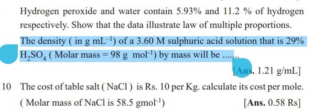 Hydrogen peroxide and water contain 5.93% and 11.2% of hydrogen respectiv..