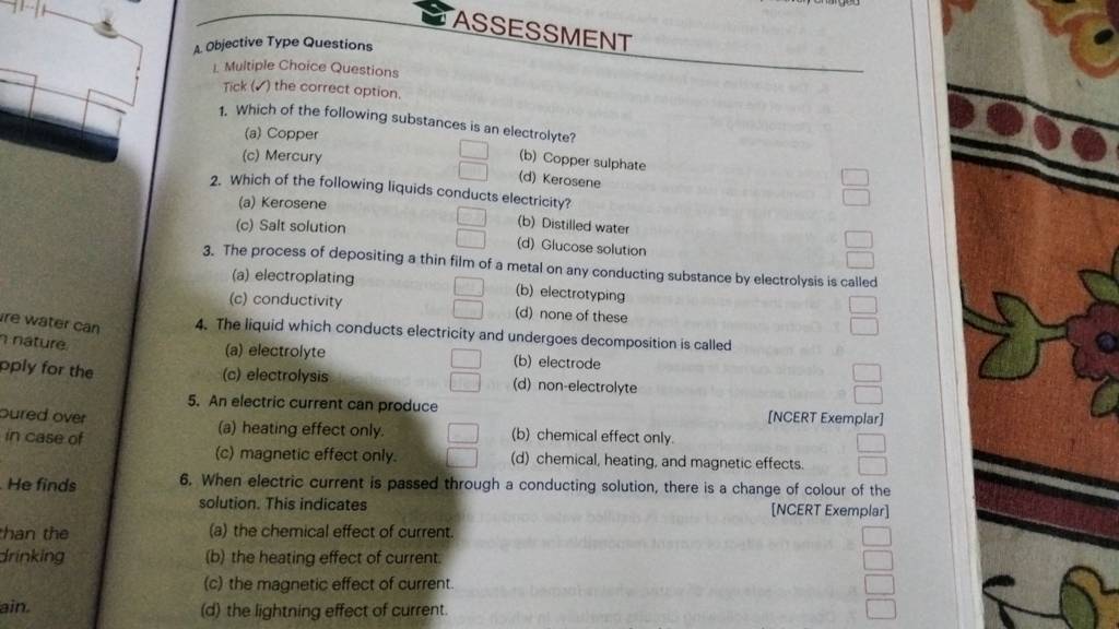 ASSESSMENT L. Multiple Choice Questions Tick (L) the correct option. 1. W..