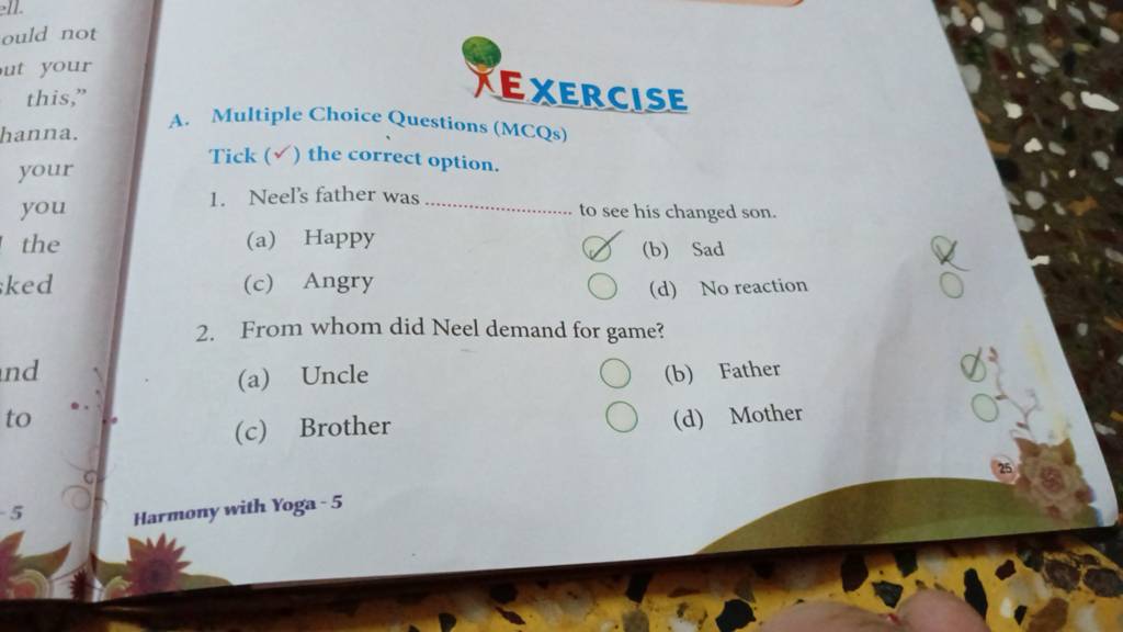 CEXERCISE A. Multiple Choice Questions (MCQs) Tick ( ) the correct option.. CEXERCISE A. Multiple Choice Questions (MCQs) Tick ( ) the correct option..