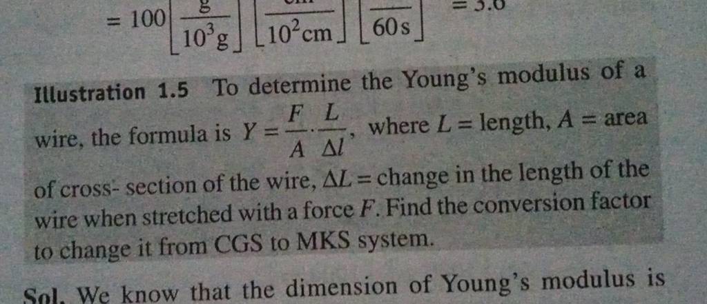 Illustration 1.5 To determine the Young's modulus of a wire, the formula