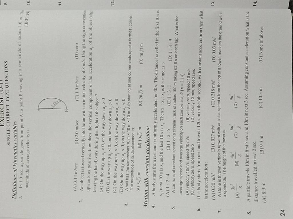Motion With Constant Acceleration 4 A Body Starts From Rest And Is Unifo