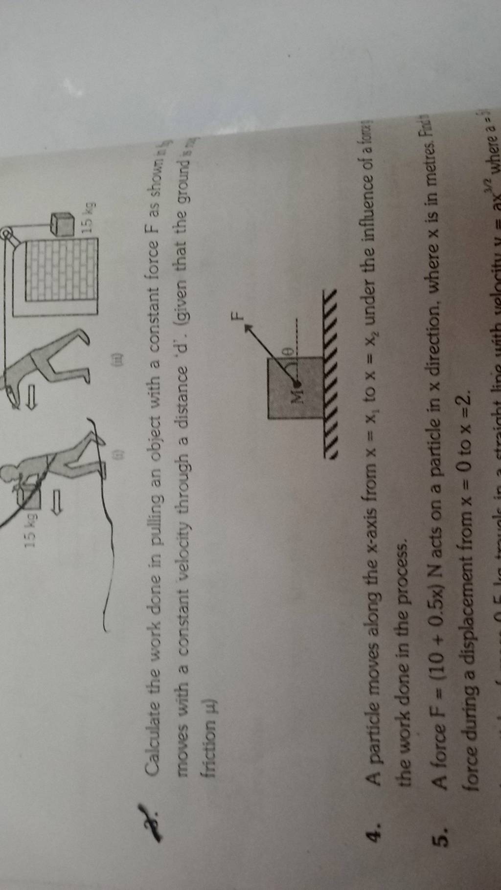 2 Calculate The Work Done In Pulling An Object With A Constant Force F A