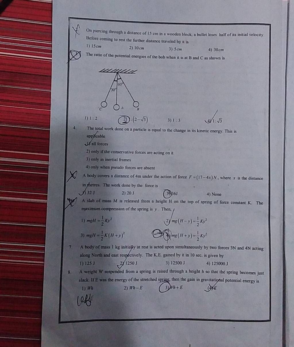 The total work done on a particle is equal to the change in its kinetic e..