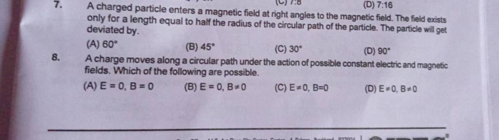 A charged particle enters a magnetic field at right angles to the magneti.. A charged particle enters a magnetic field at right angles to the magneti..