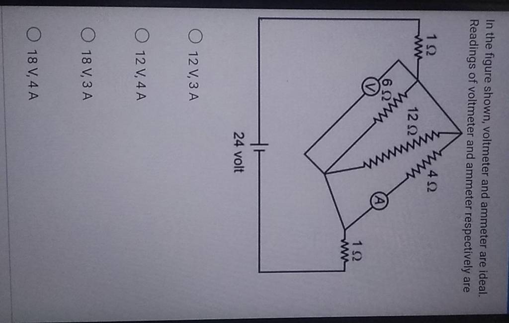 In The Figure Shown Voltmeter And Ammeter Are Ideal Readings Of Voltmet