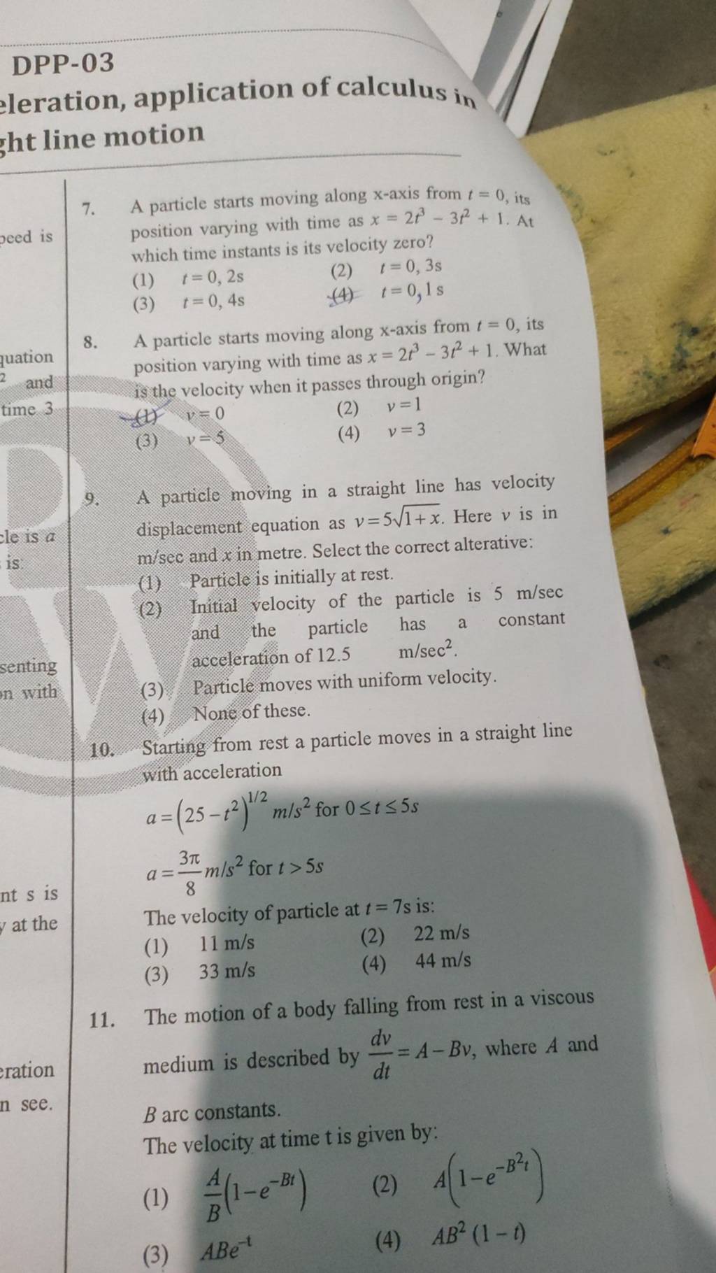 Starting from rest a particle moves in a straight line with acceleration