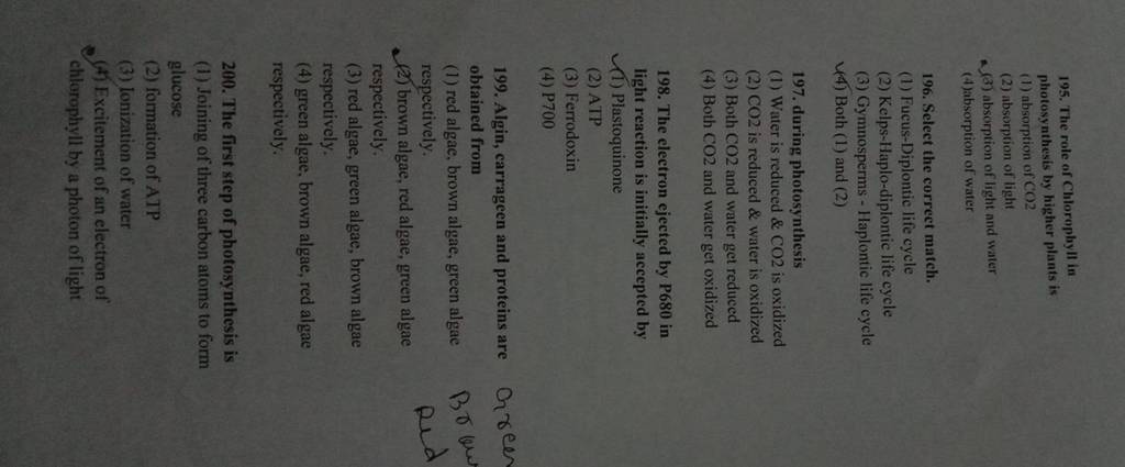 The electron ejected by P 680 in light reaction is initially accepted by..