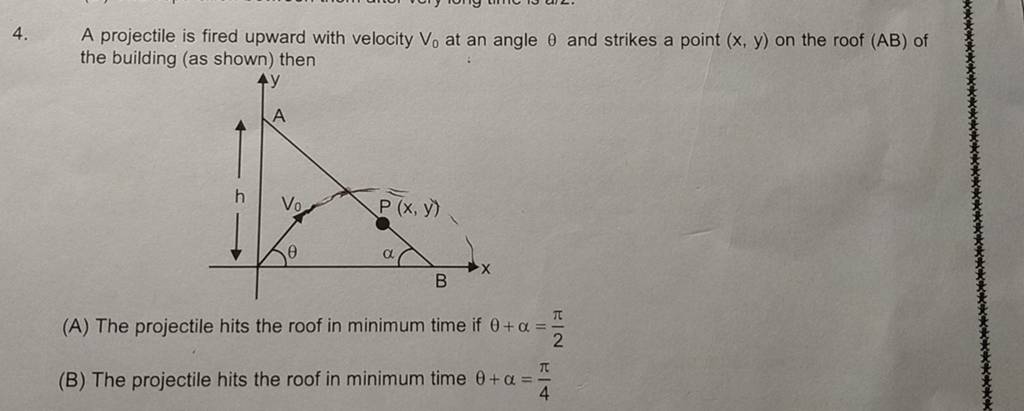 4 A Projectile Is Fired Upward With Velocity V0 At An Angle θ And Strik