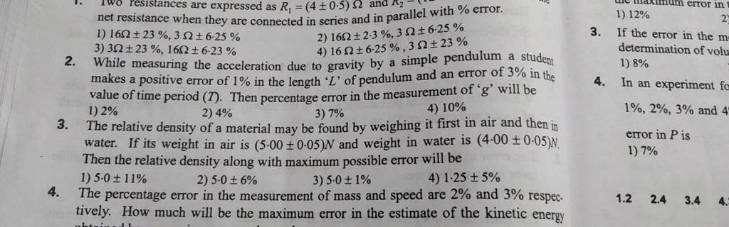The Percentage Error In The Measurement Of Mass And Speed Are 2 And 3 R