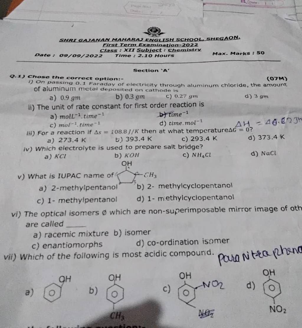 The optical isomers ∅ which are non-superimposable mirror image of oth a..
