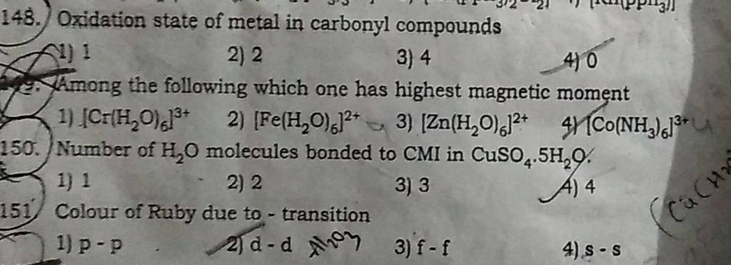 Oxidation state of metal in carbonyl compounds | Filo