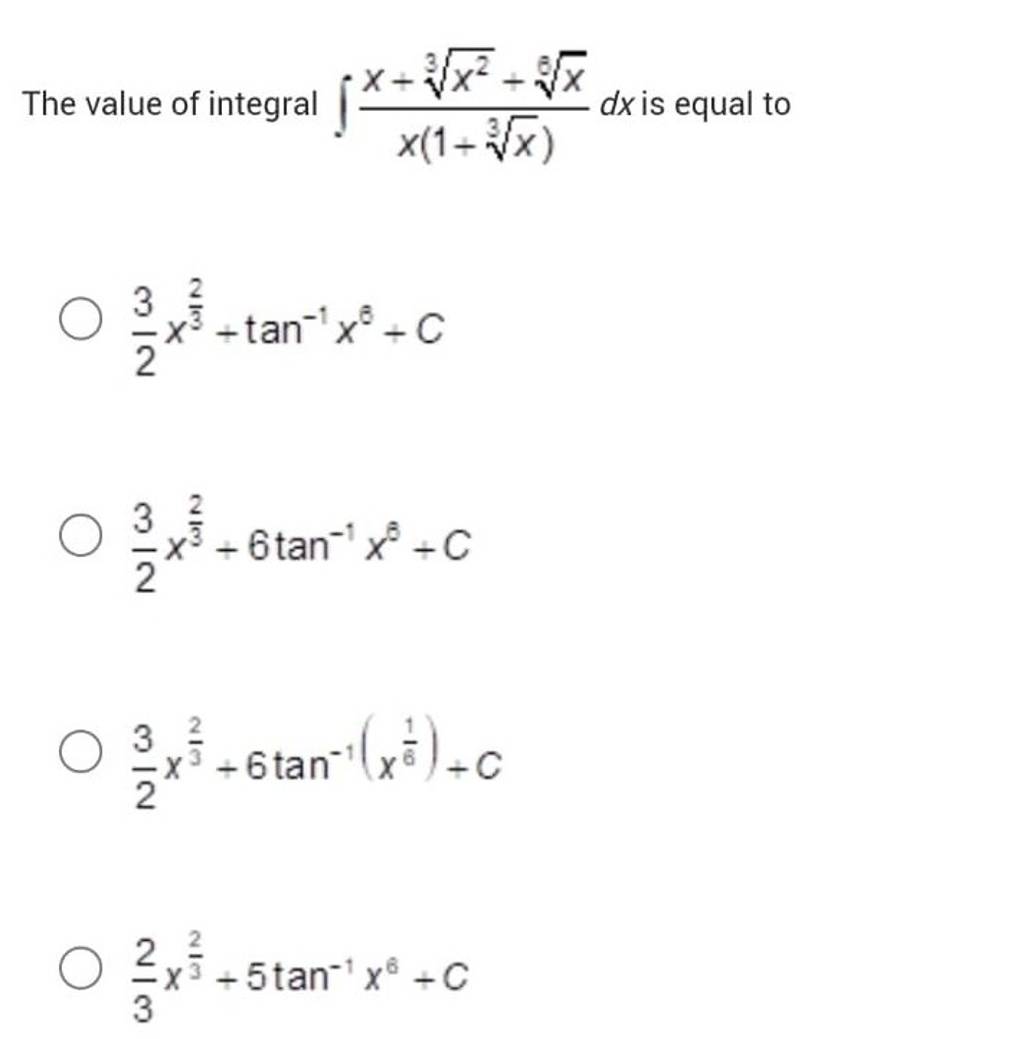 The value of integral ∫x(1+3x )x+3x2 +6x dx is equal to | Filo