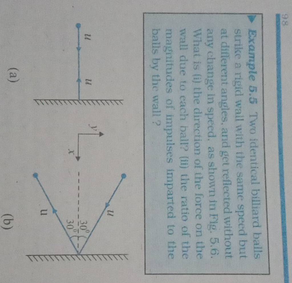 Example 5.5 Two identical billiard balls strike a rigid wall with the sam..