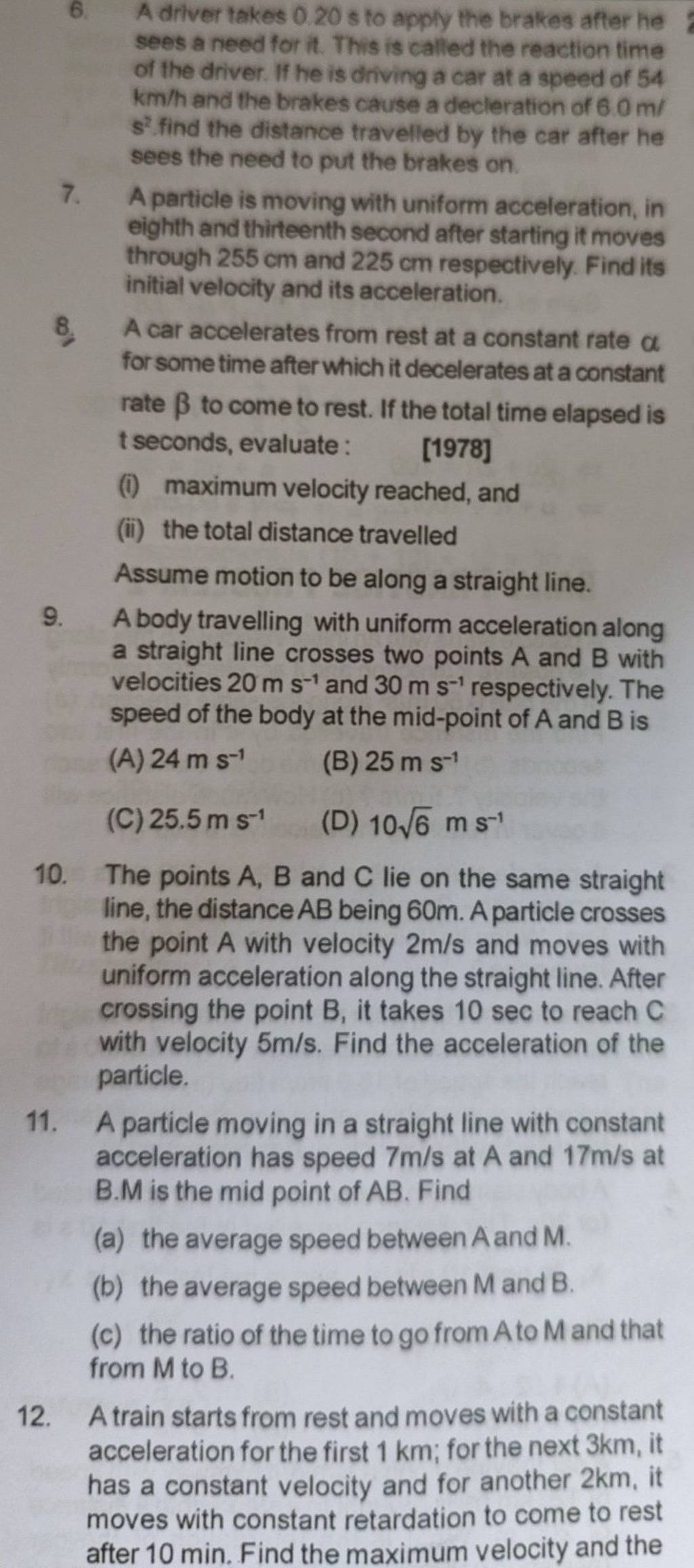 The points A,B and C lie on the same straight line, the distance AB being..