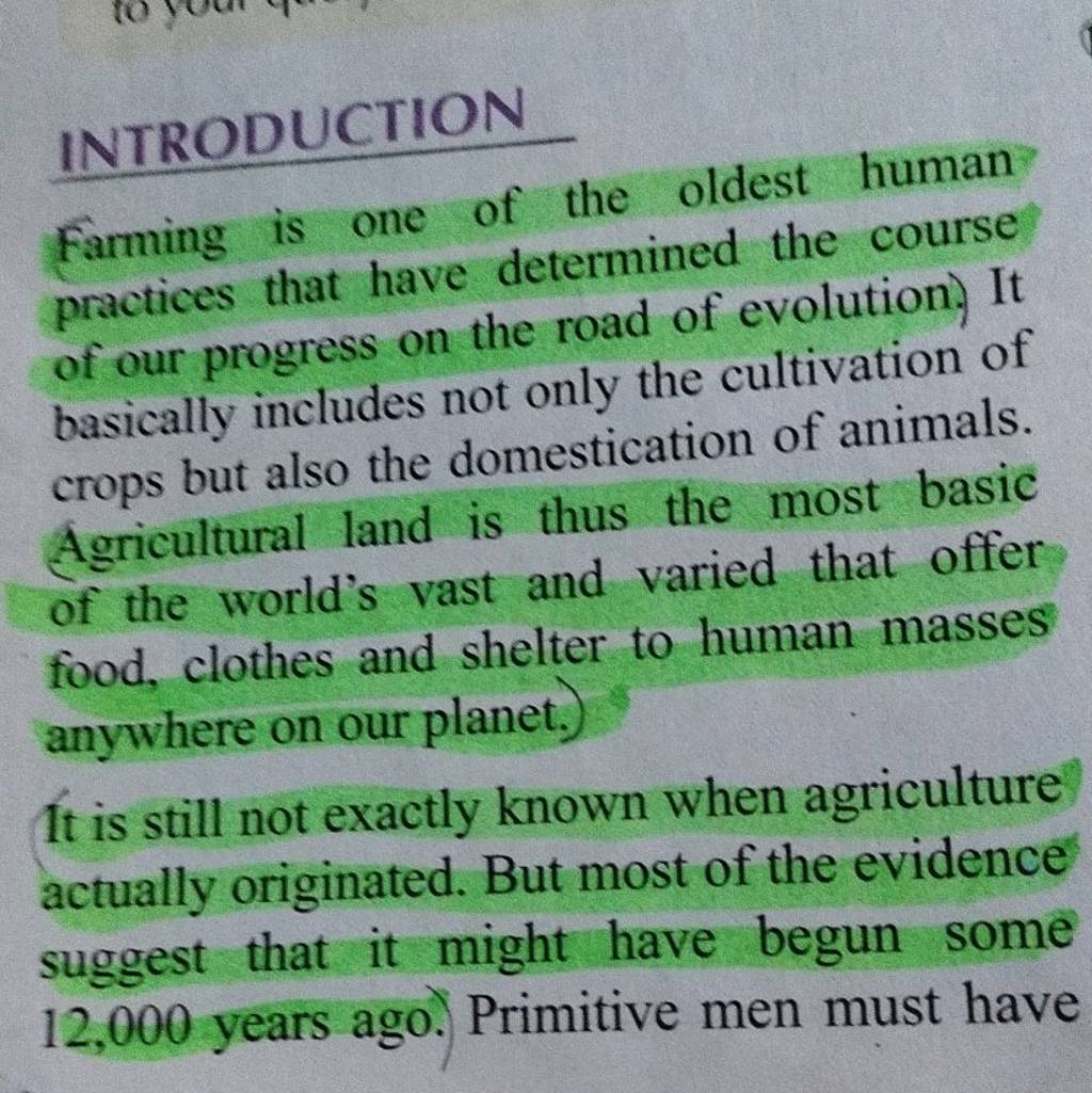 INTRODUCTION Farming is one of the oldest human practices that have deter..