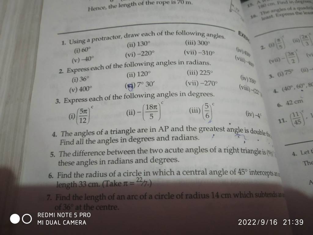 Using A Protractor Draw Each Of The Following Angles Filo