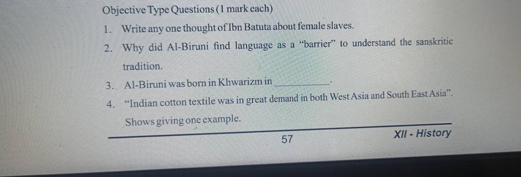 Objective Type Questions 1 Mark Each Filo