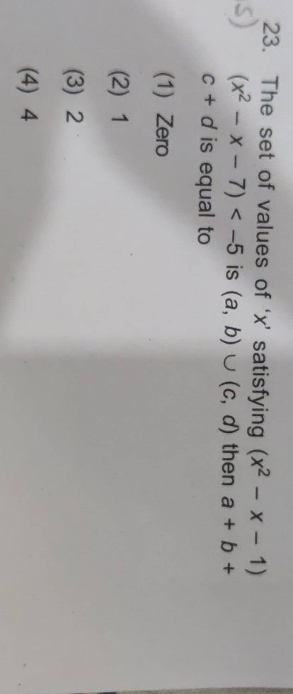 The Set Of Values Of X Satisfying X2−x−1 X2−x−7
