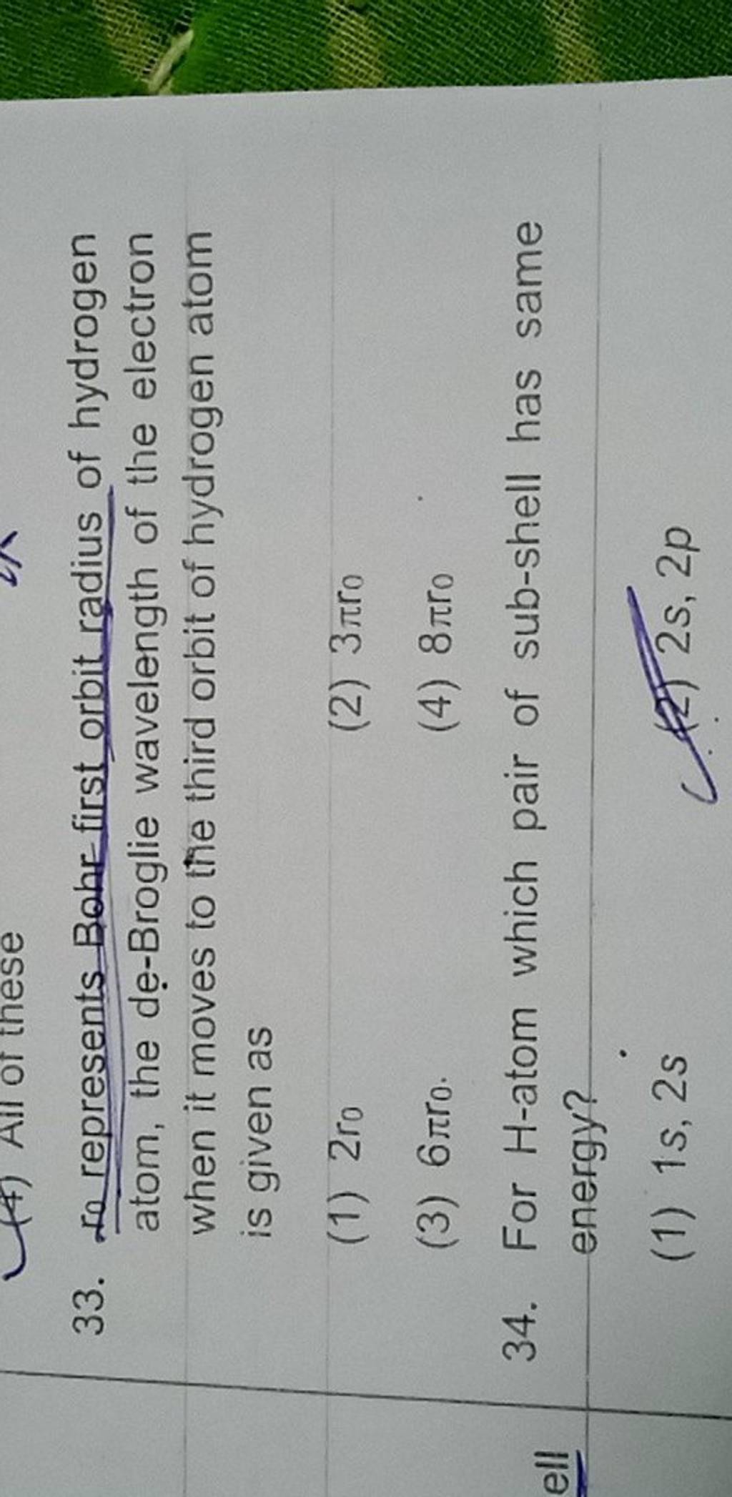 Ro Represents Bohr First Orbit Radius Of Hydrogen When It Moves To The Th