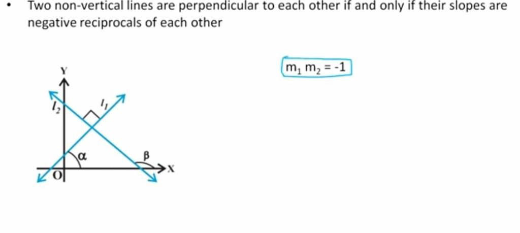 - Two non-vertical lines are perpendicular to each other if and only if t..