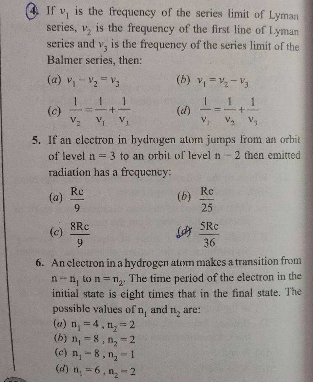 If An Electron In Hydrogen Atom Jumps From An Orbit Of Level N 3 To An Or
