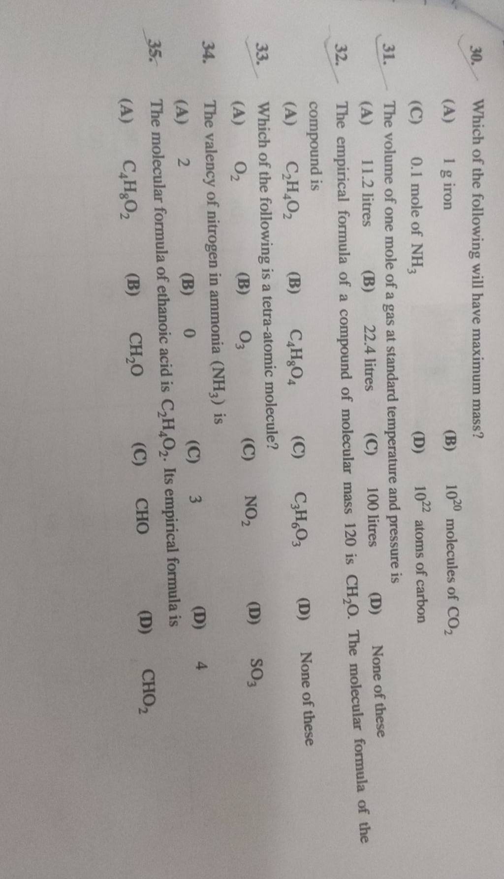 The valency of nitrogen in ammonia (NH3 ) is | Filo