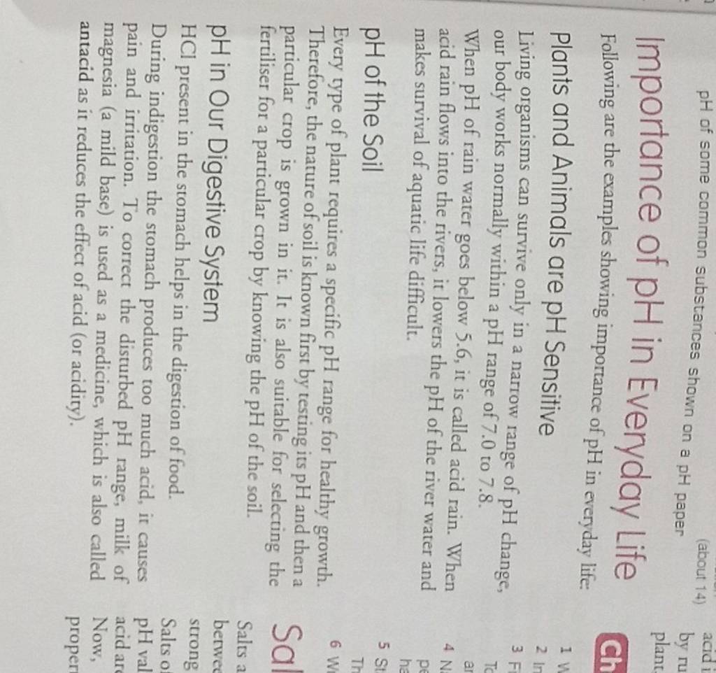 Importance of pH in Everyday Life Following are the examples showing impo..