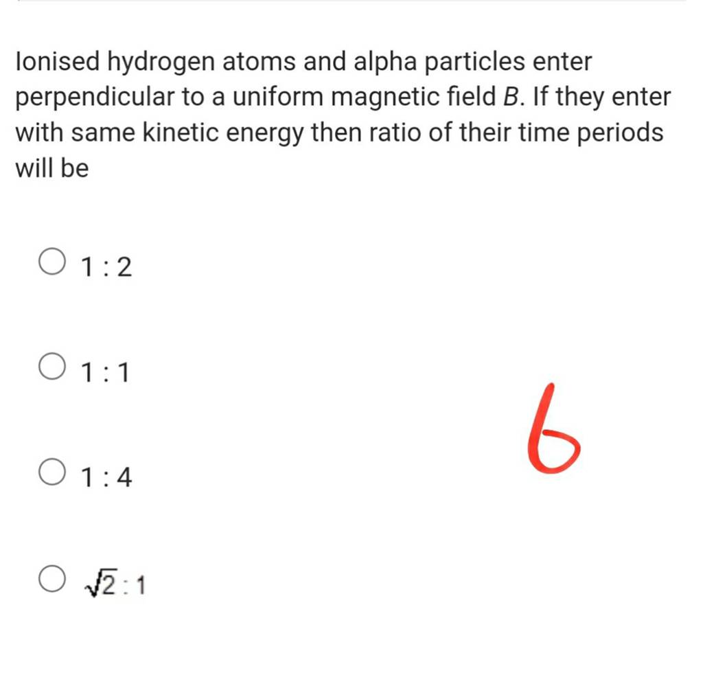 Ionised hydrogen atoms and alpha particles enter perpendicular to a unifo..