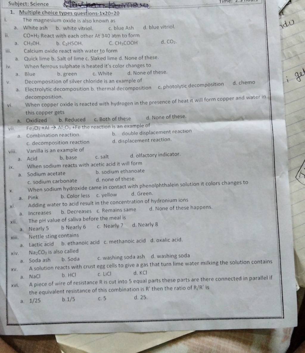 When ferrous sulphate is heated it's color changes to | Filo