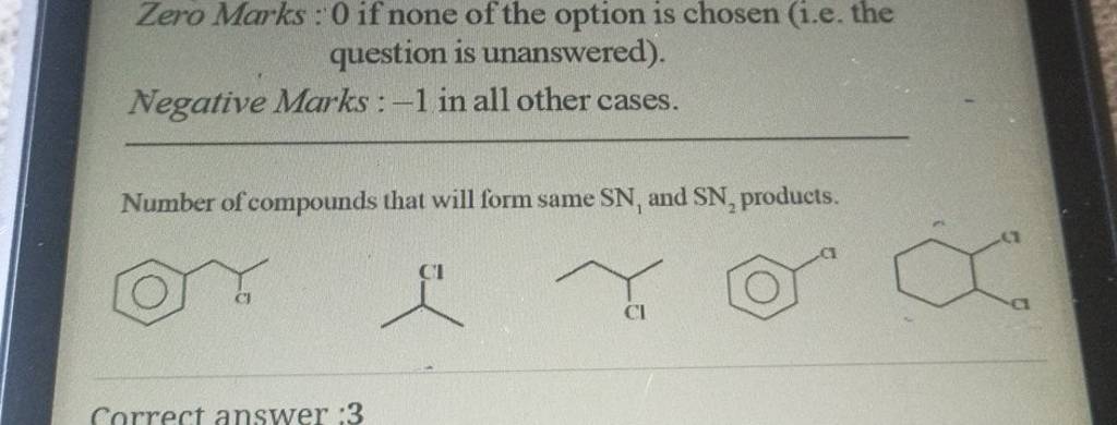 Zero Marks : 0 if none of the option is chosen (i.e. the question is unan..