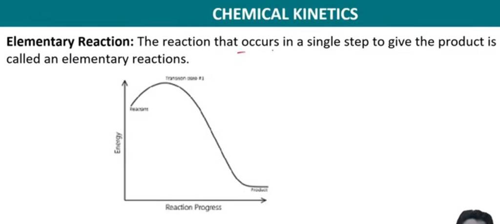 CHEMICAL KINETICS Elementary Reaction: The reaction that occurs in a sing..