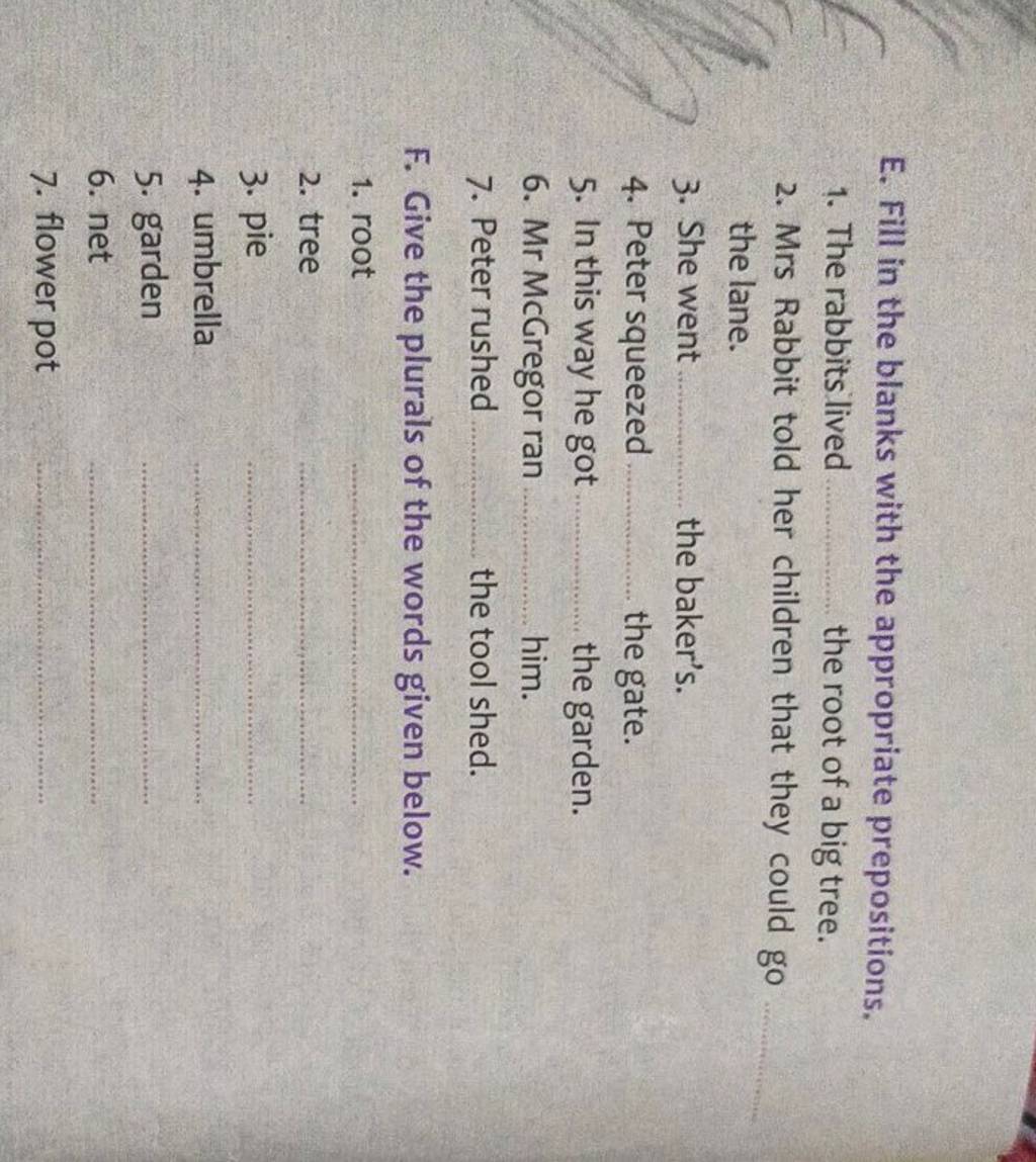 Fill In The Blanks With The Appropriate Prepositions Filo